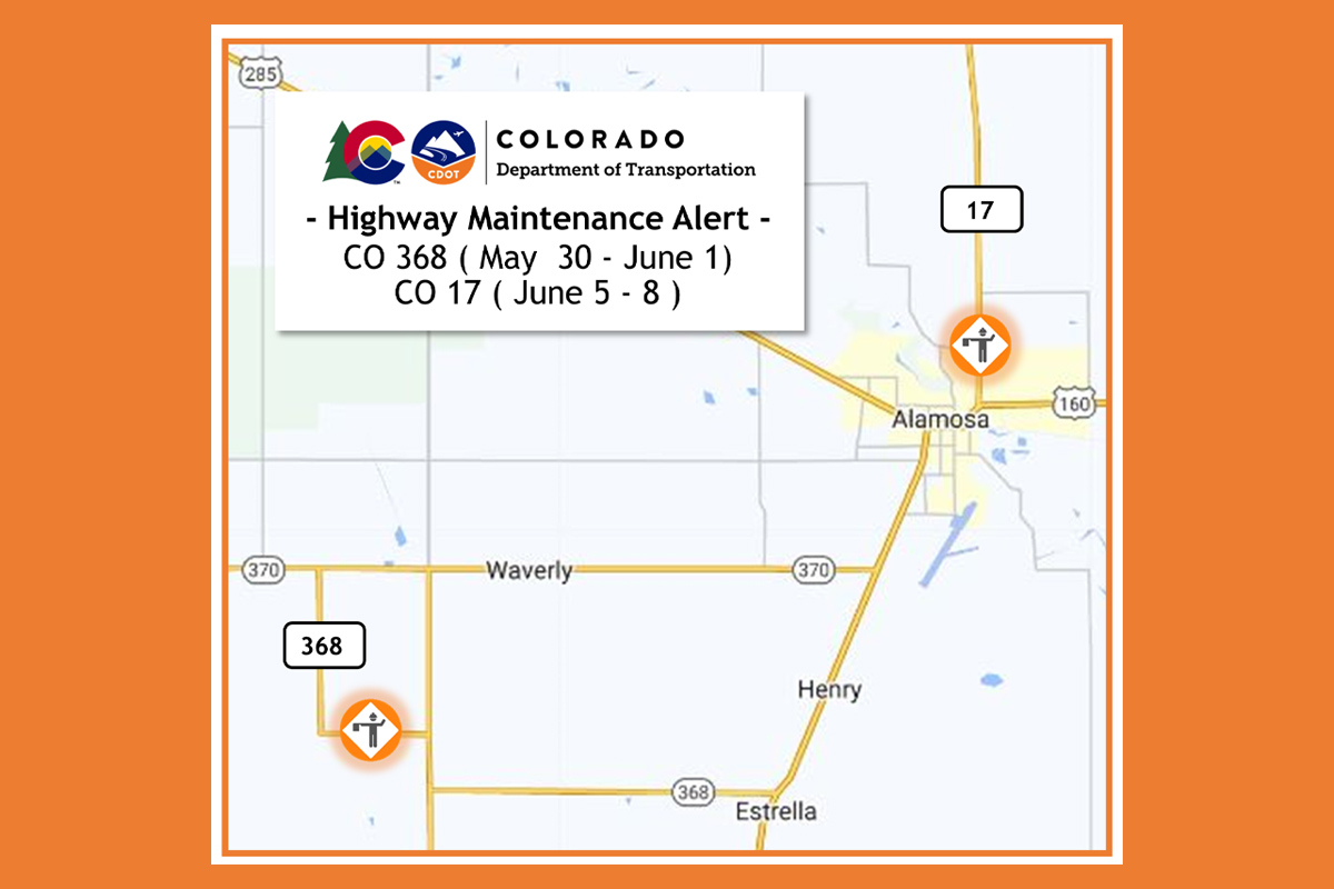 Chip seal operations scheduled for highways 368 and 17 - Alamosa Citizen